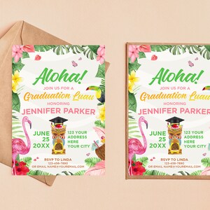 Editable Luau Graduation Party Invitations, Luau Graduation Party ...