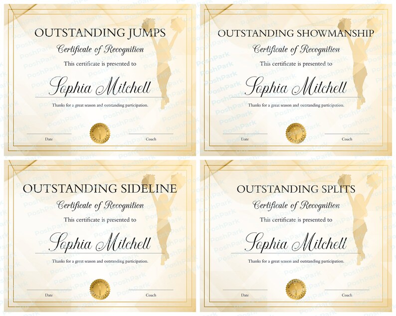EDITABLE End of Season Cheer Awards, 25 Plus Cheerleading Certificate ...