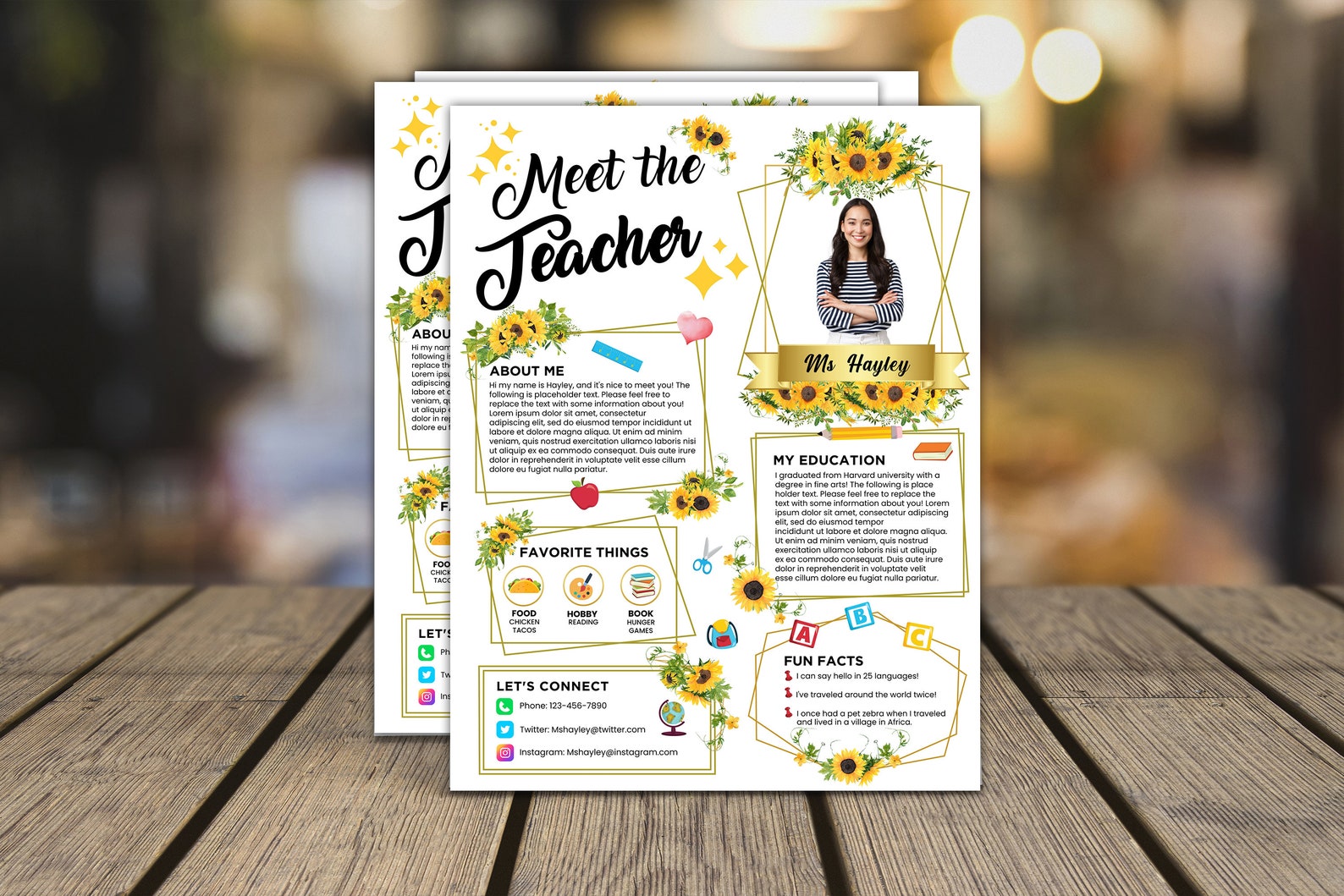 Editable Meet the Teacher Template Sunflowers BUNDLE Meet the - Etsy
