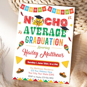 Nacho Average Grad Invite | Fiesta Themed Graduation Invite | Fiesta ...