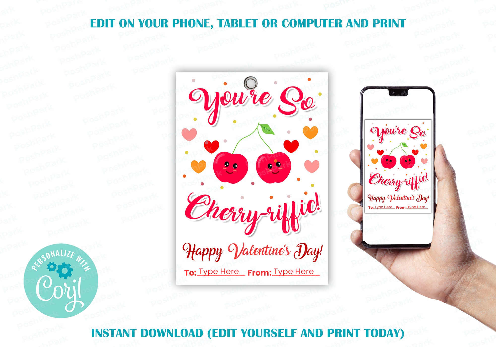 Valentine's Day Gift Tag Editable Teacher School Staff - Etsy