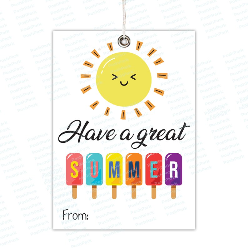 PRINTABLE PDF Have A Great Summer Tags Summer Gift Tag End | Etsy
