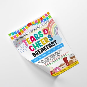 EDITABLE Tears and Cheers Breakfast Invitation, Back to School PTA PTO ...