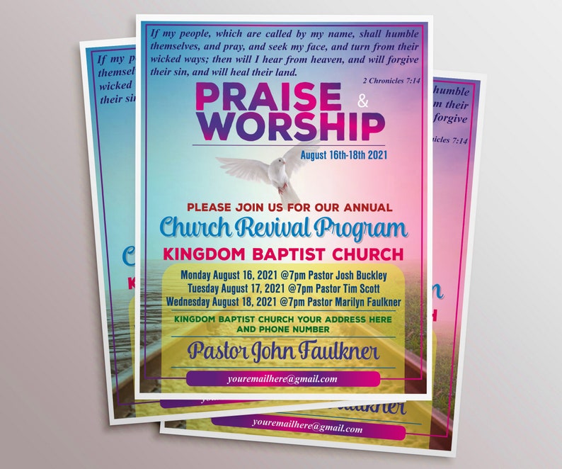 Editable Church Flyer Printable Church Event Flyer With White - Etsy
