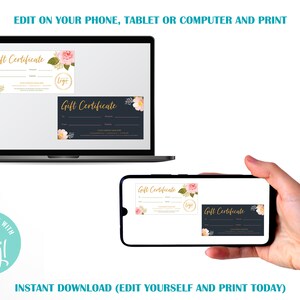 Gift Voucher Template, Gift Certificate Template With Logo - Etsy