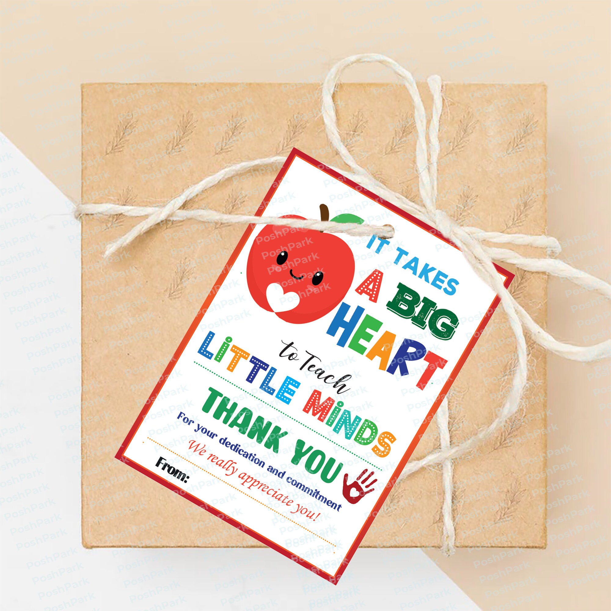 Printable PDF Teacher Appreciation Gift Tags It Takes A Big | Etsy