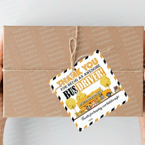 Printable PDF Bus Driver Appreciation Gift Tag Printable, Bus Driver ...