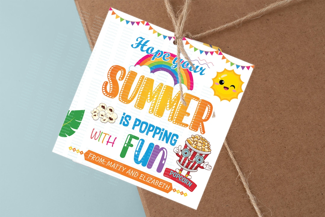 Editable Summer Gift Tag, Hope Your Summer is Popping With Fun Gift ...