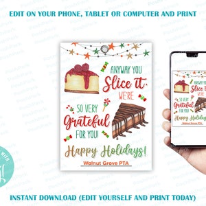 Any Way You Slice It, We Are Grateful for You, Editable Christmas ...