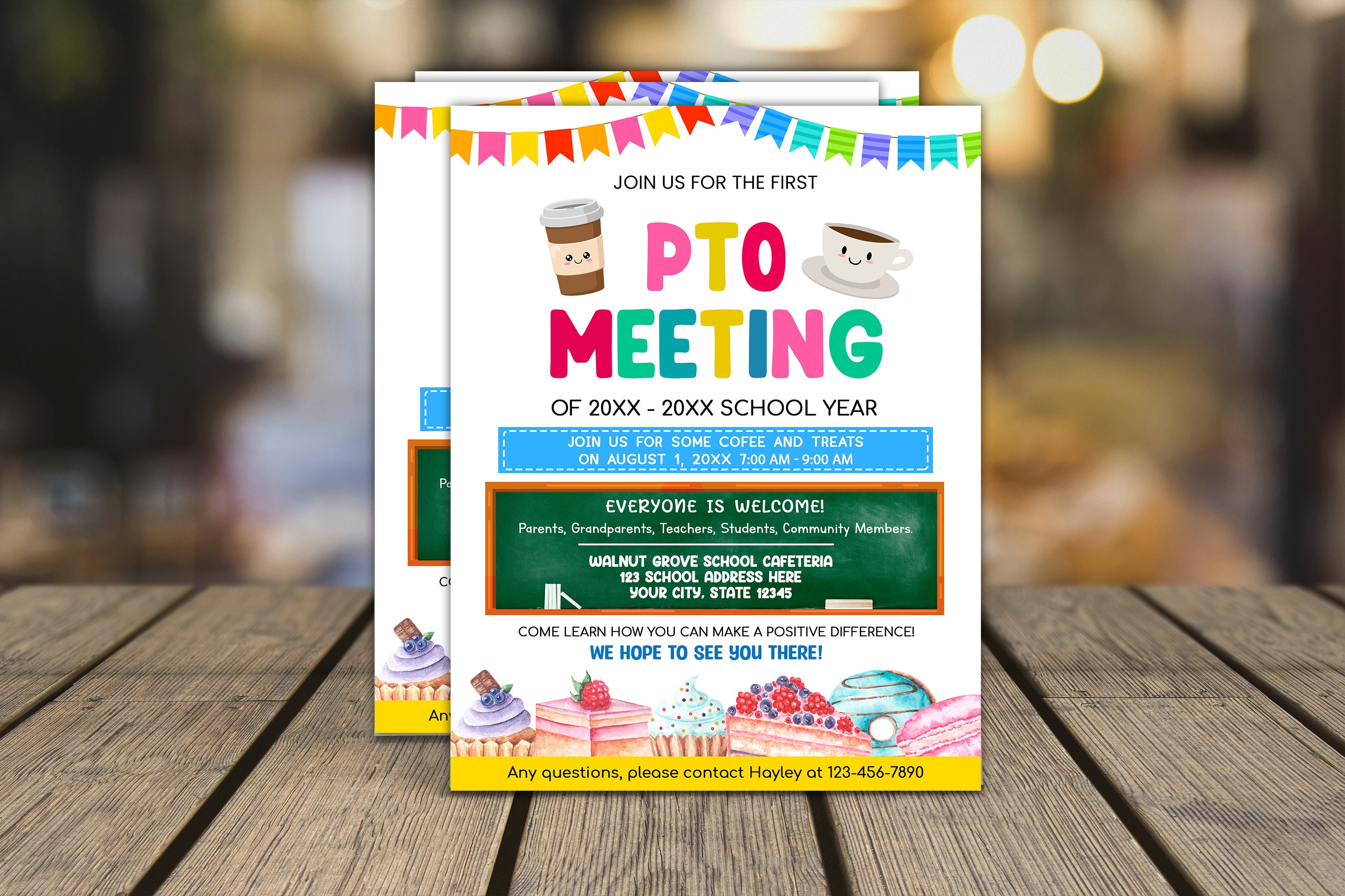 Editable PTO PTA Meeting Flyer Template, Back to School Breakfast ...