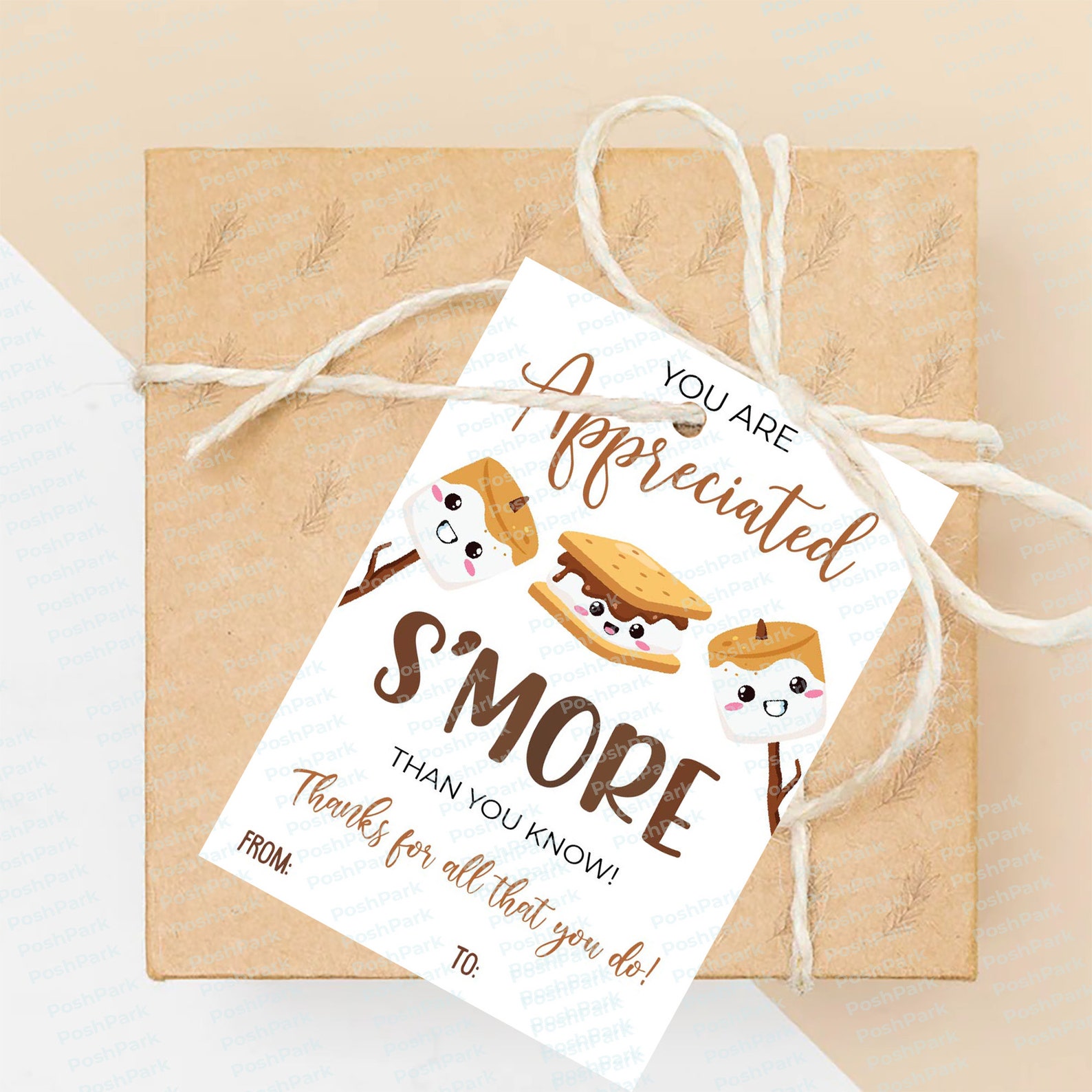 PRINTABLE PDF Smore Tag, You Are Appreciated Smore Than You Know Gift ...