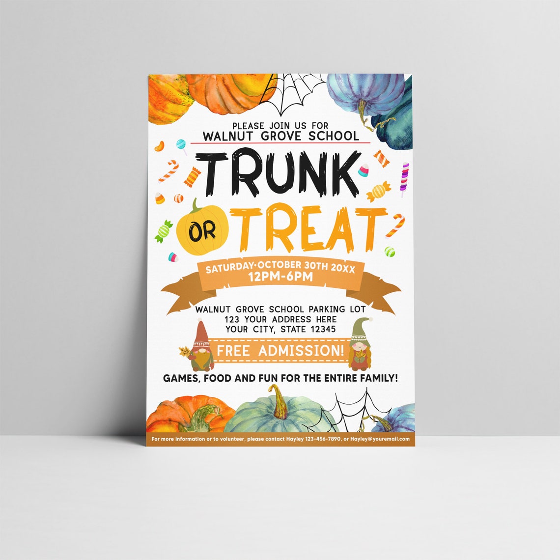 Editable Trunk or Treat Flyer, School Neighborhood Church Trunk or ...