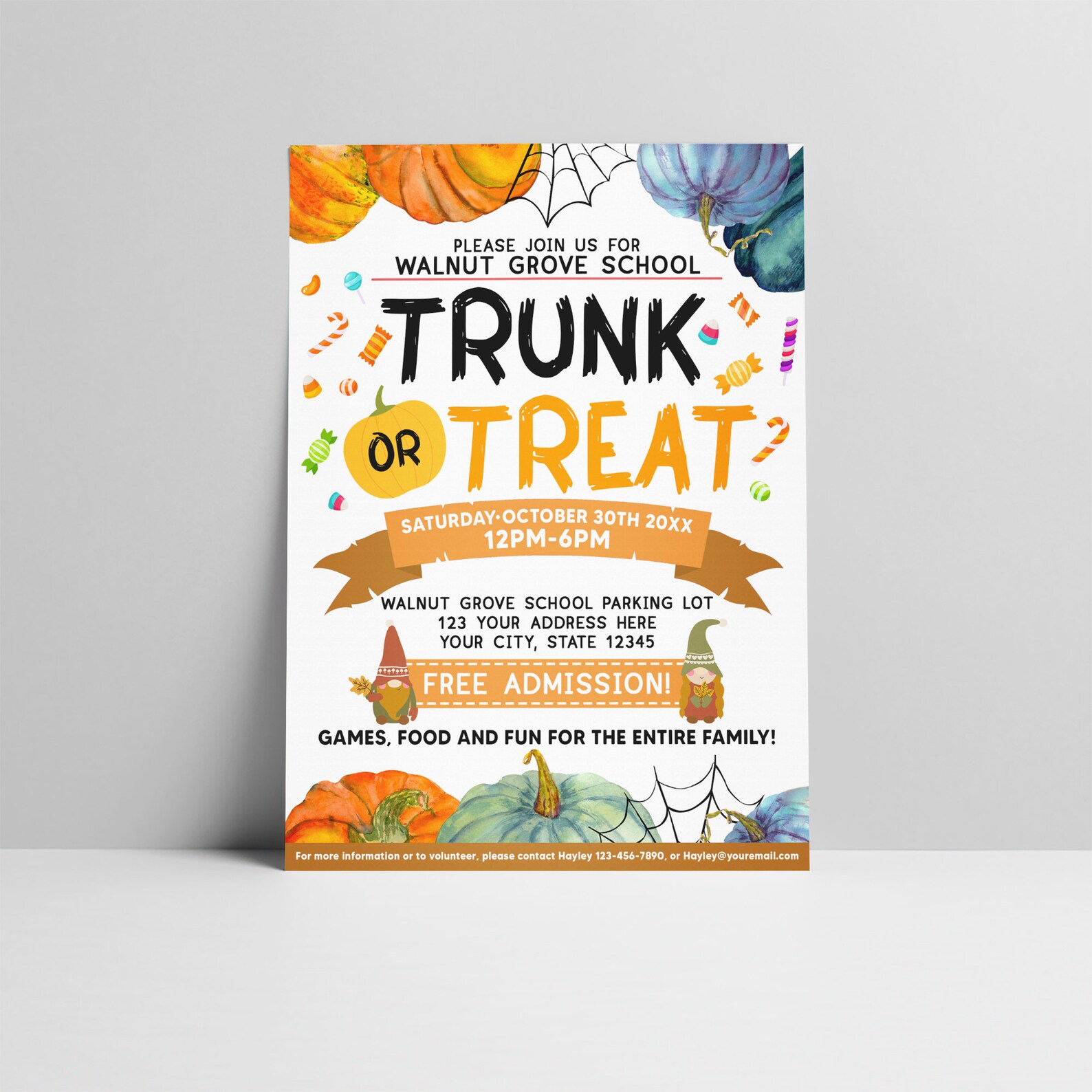 Editable Trunk or Treat Flyer, School Neighborhood Church Trunk or ...