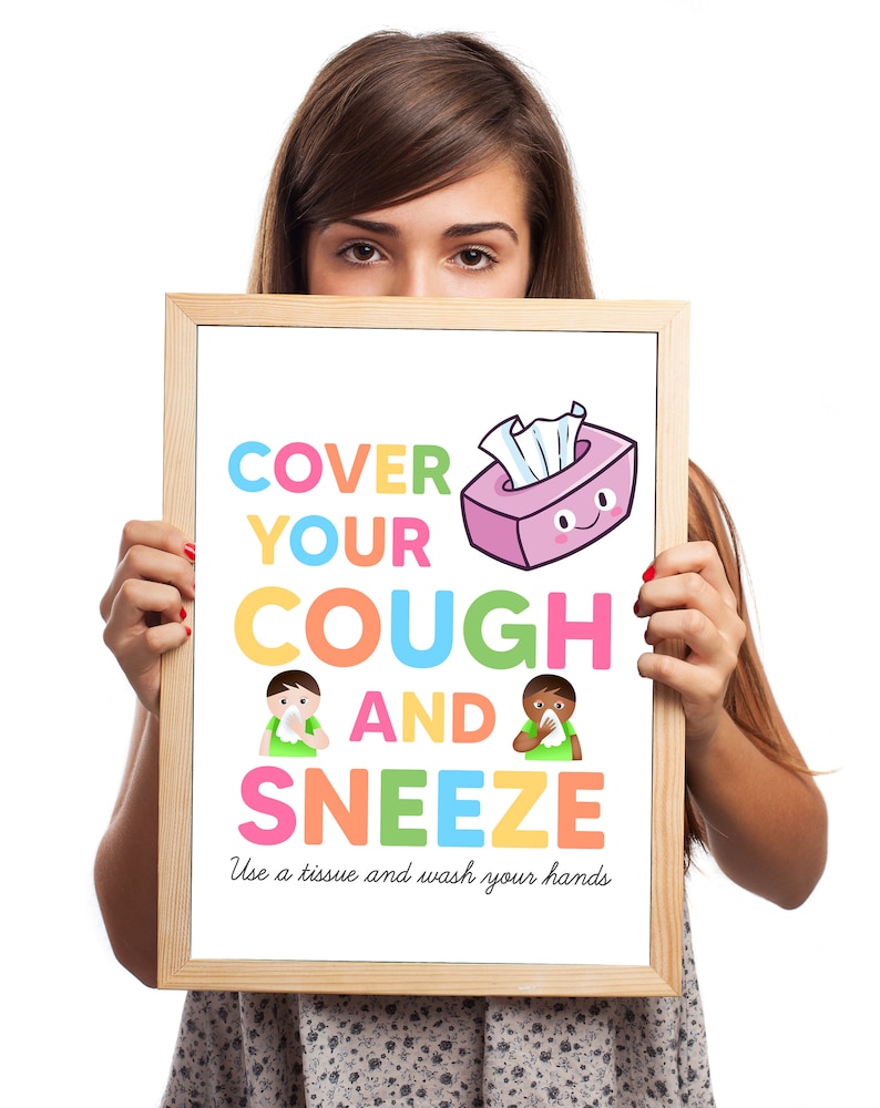 Printable Cover Your Mouth When You Cough or Sneeze Sign PDF - Etsy