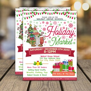 Editable Holiday Market Flyer Template, Community Holiday Event, Church ...