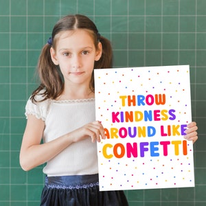 Colorful Kindness Classroom Sign, Boho Motivational Classroom Quotes ...