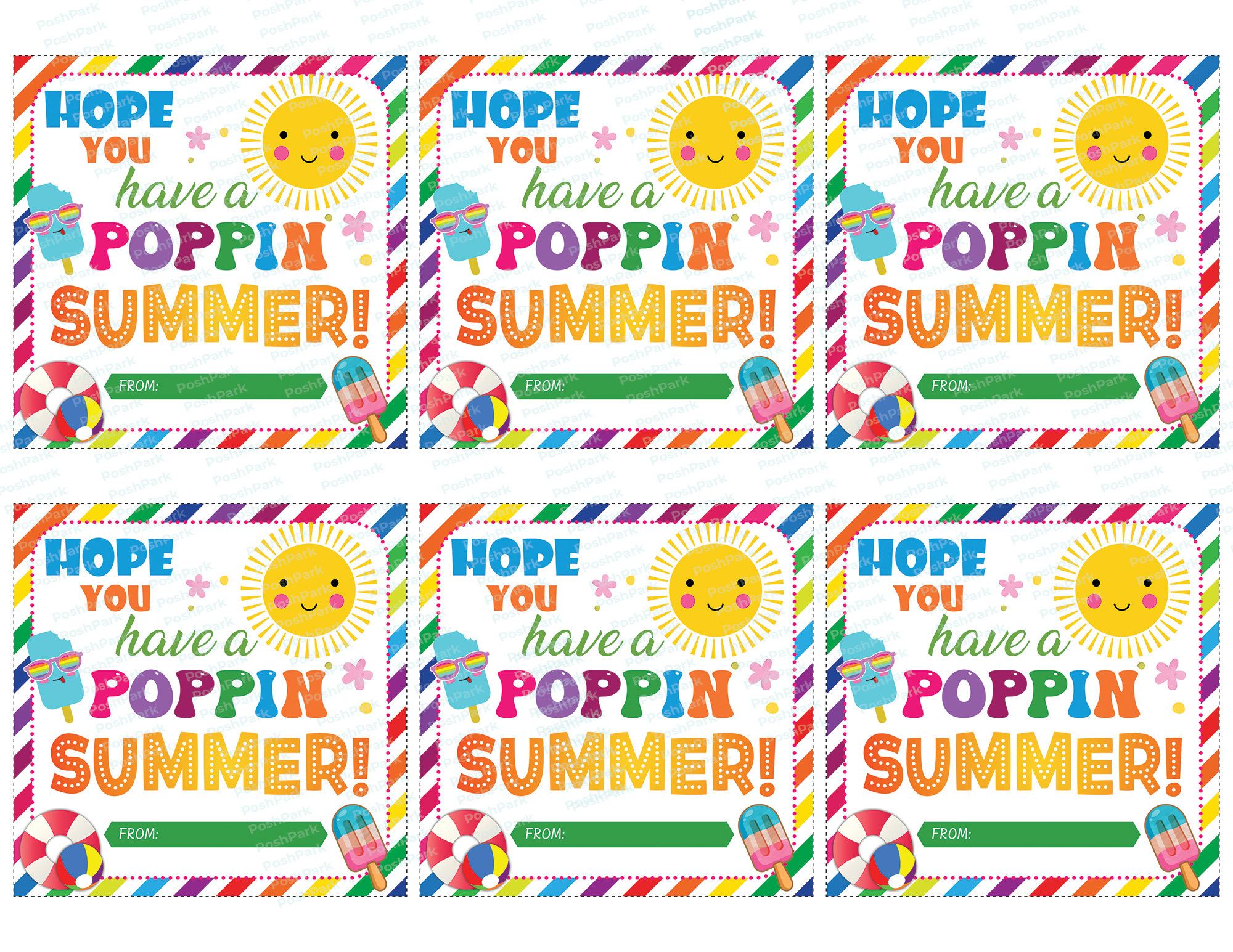 Printable Hope You Have a Poppin Summer Tag PDF Have a Great - Etsy