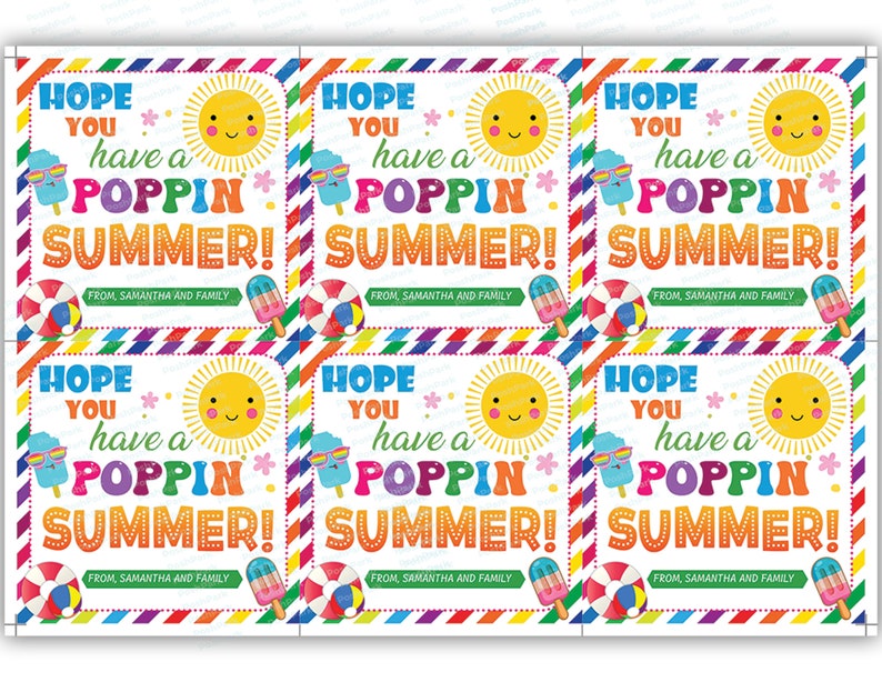 EDITABLE Hope You Have a Popping Summer Tag Customizable - Etsy