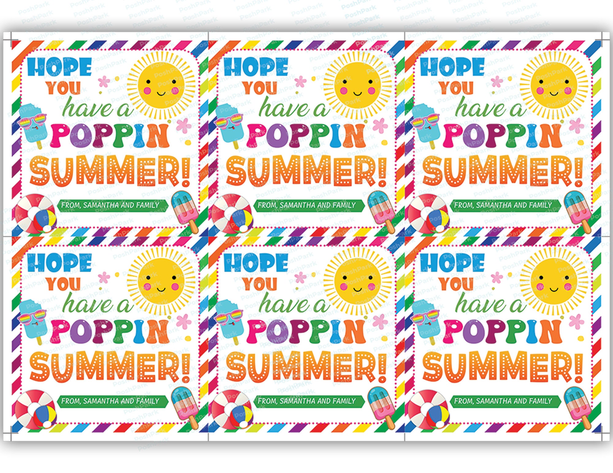 EDITABLE Hope You Have a Popping Summer Tag, Customizable Summer Gift ...