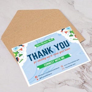 Cleaning Business Thank You Card Template Blue | Printable Cleaning ...