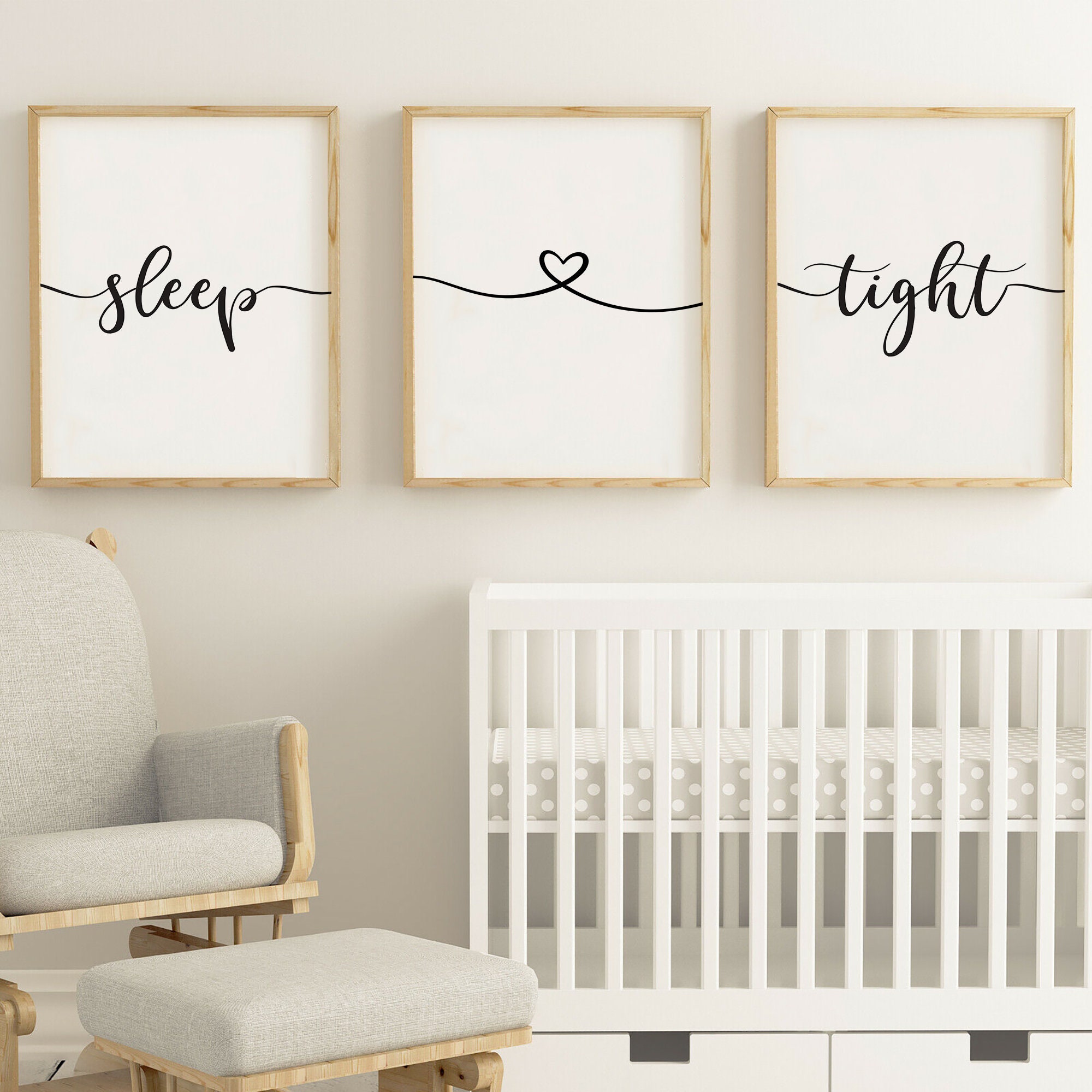 Sleep Tight 3 Piece Wall Art Set Sign |bedroom Wall Art, Above Bed Sign ...
