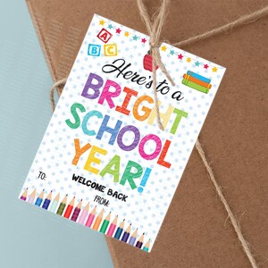 PRINTABLE PDF Bright School Year Gift Tag, Colorful Back to School Tags ...