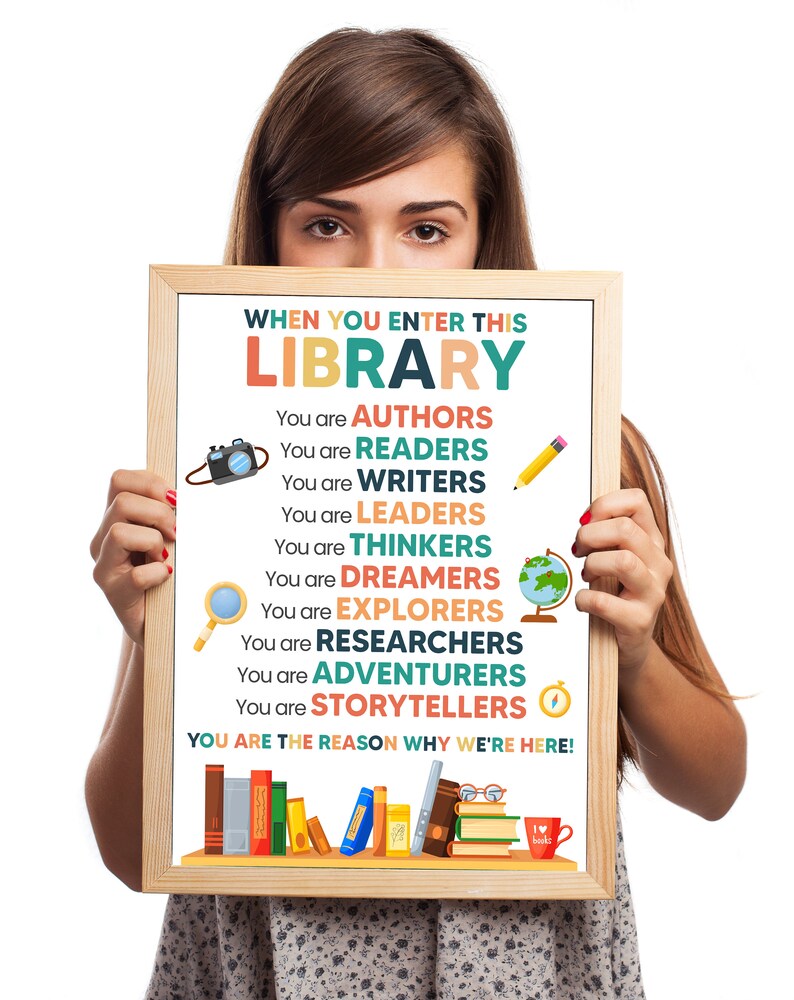 Printable School Library Wall Art Technology Teacher Library - Etsy