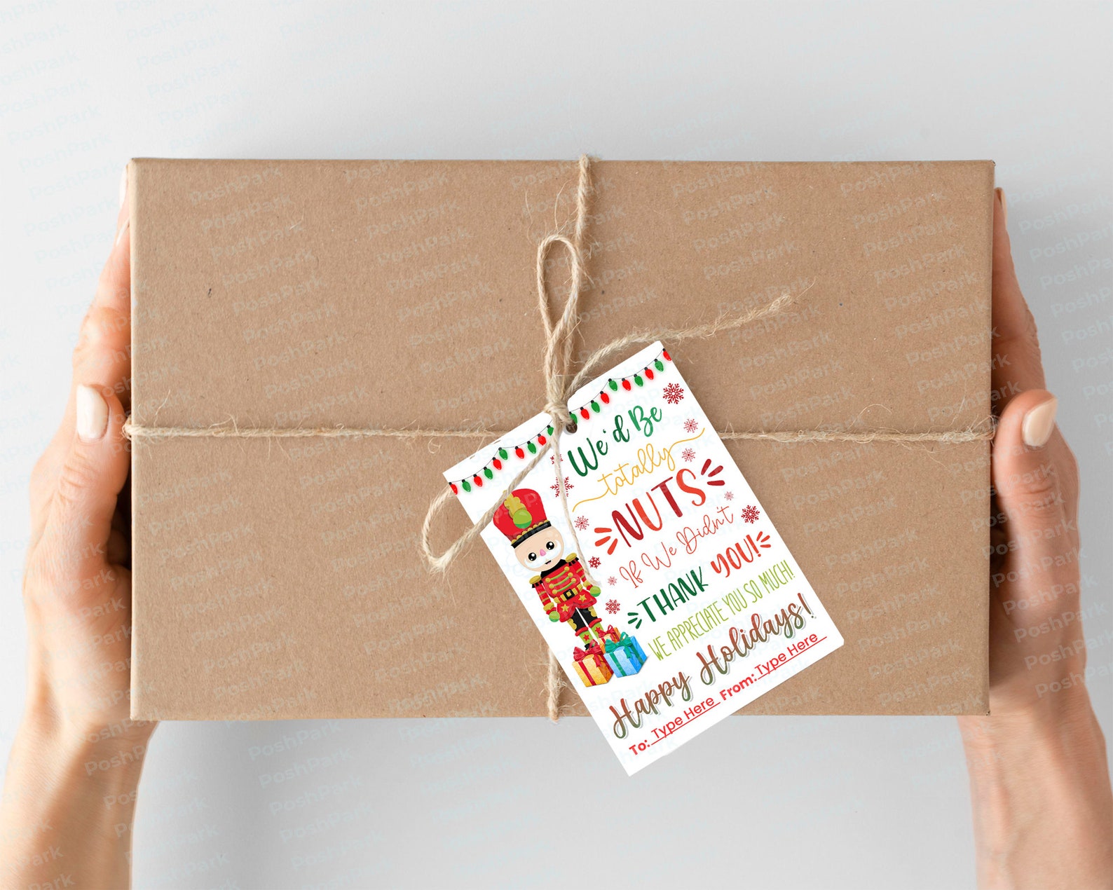 Editable Christmas Nut Gift Tags Staff Employee Nurse Teacher - Etsy