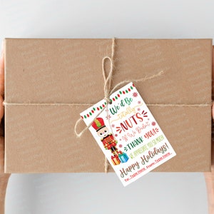 Editable Christmas Nut Gift Tags, Staff Employee Nurse Teacher ...