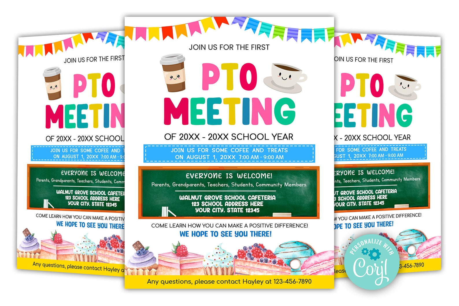 Editable PTO PTA Meeting Flyer Template Back to School - Etsy
