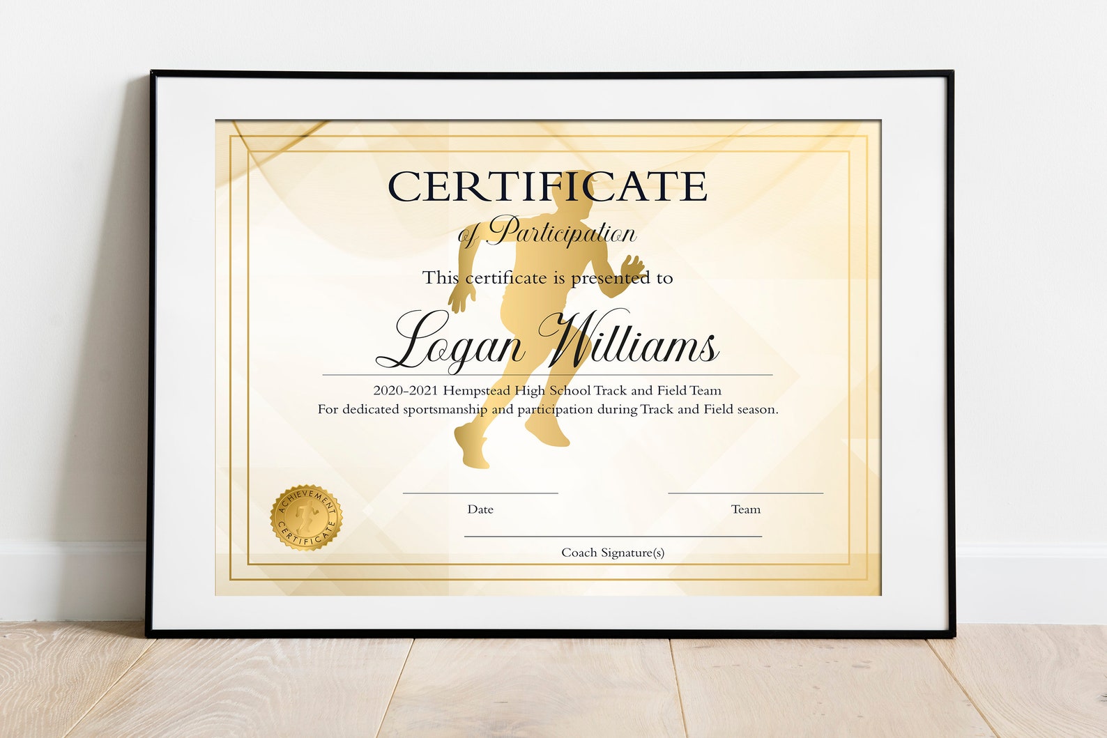 Editable Boys Cross Country Certificate Template Boys Cross | Etsy
