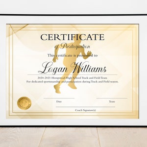 Editable Boys Cross Country Certificate Template, Boys Cross Country ...