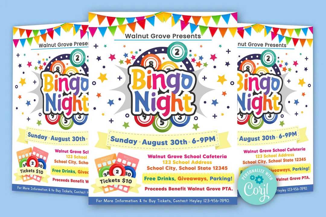 Editable Bingo Night Flyer Template, Family Game Night Invite ...