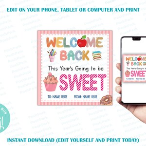 EDITABLE First Day of School Gift Tag, Boho Welcome Back to School Tags ...