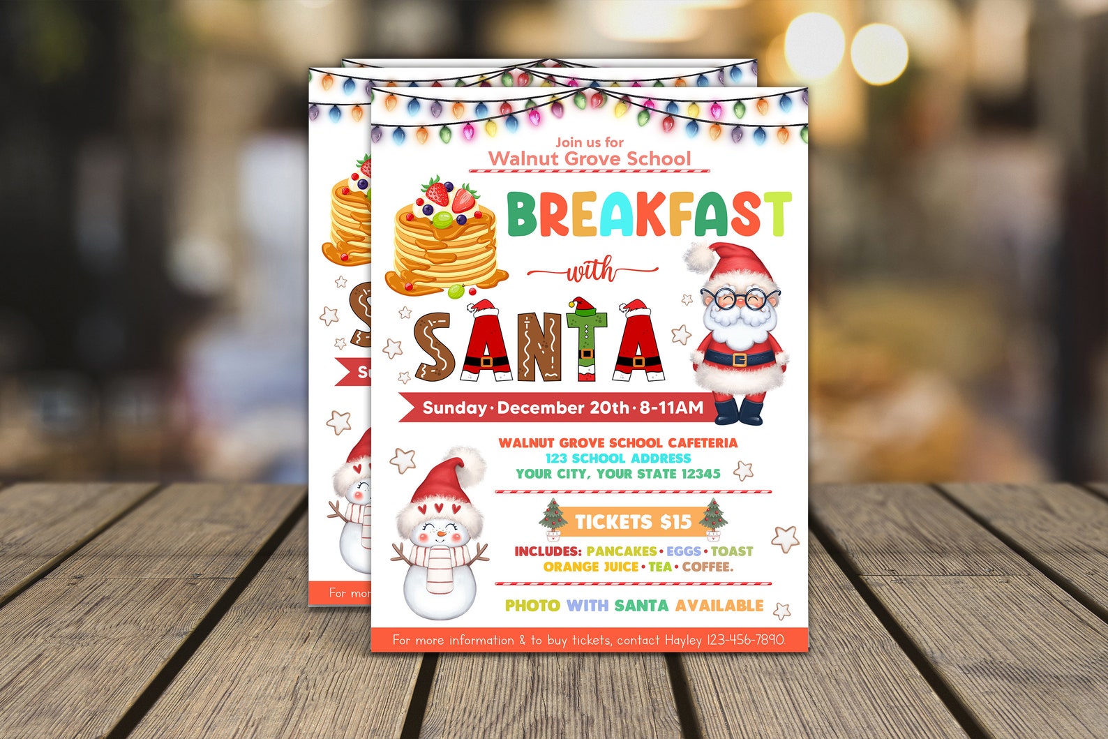 EDITABLE Breakfast With Santa Flyer Invitation Meet Santa - Etsy