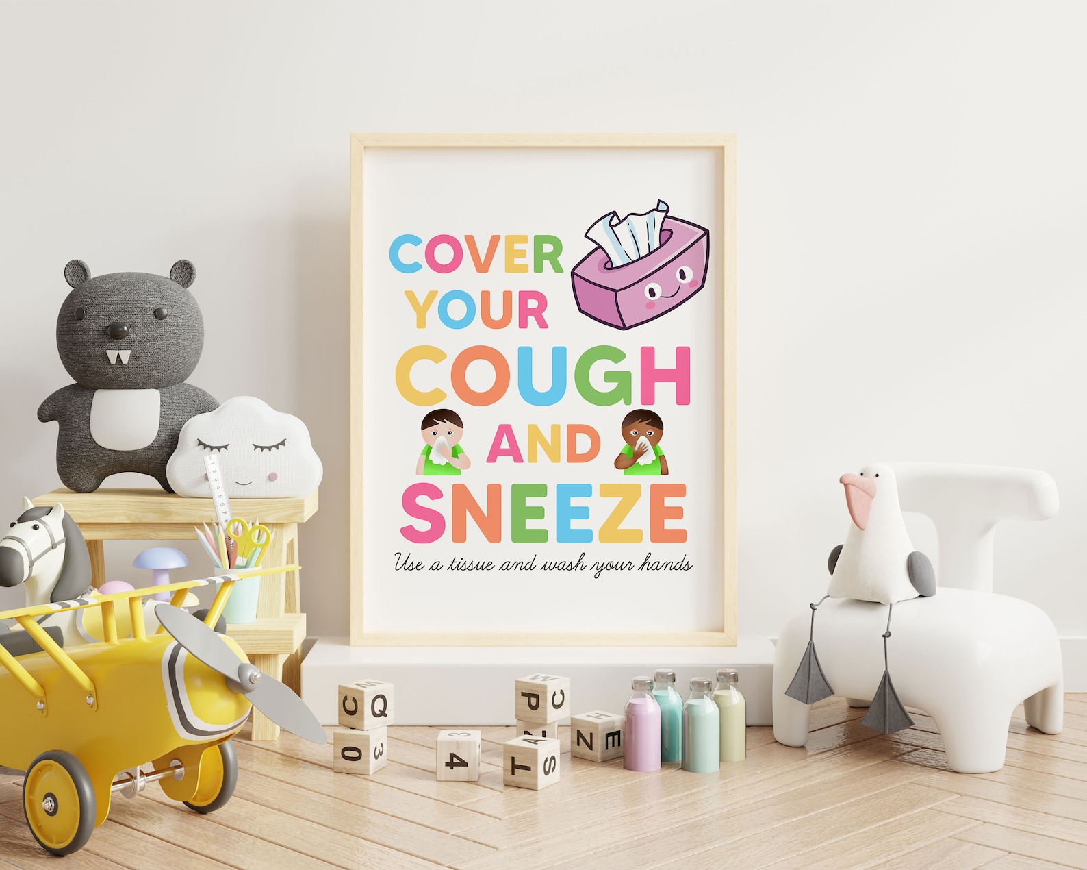 Printable Cover Your Mouth When You Cough or Sneeze Sign PDF - Etsy