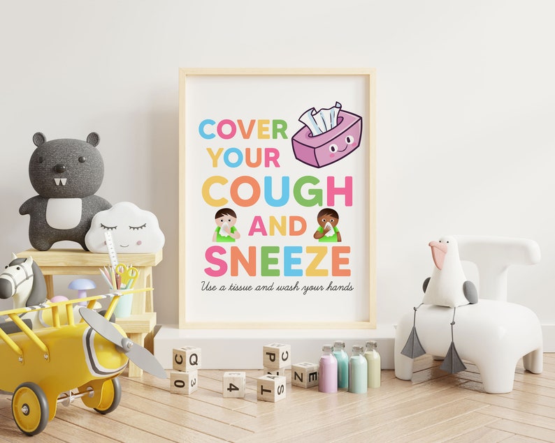 Printable Cover Your Mouth When You Cough or Sneeze Sign PDF - Etsy