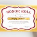 Editable Honor Roll Award Certificate Beige Red School - Etsy