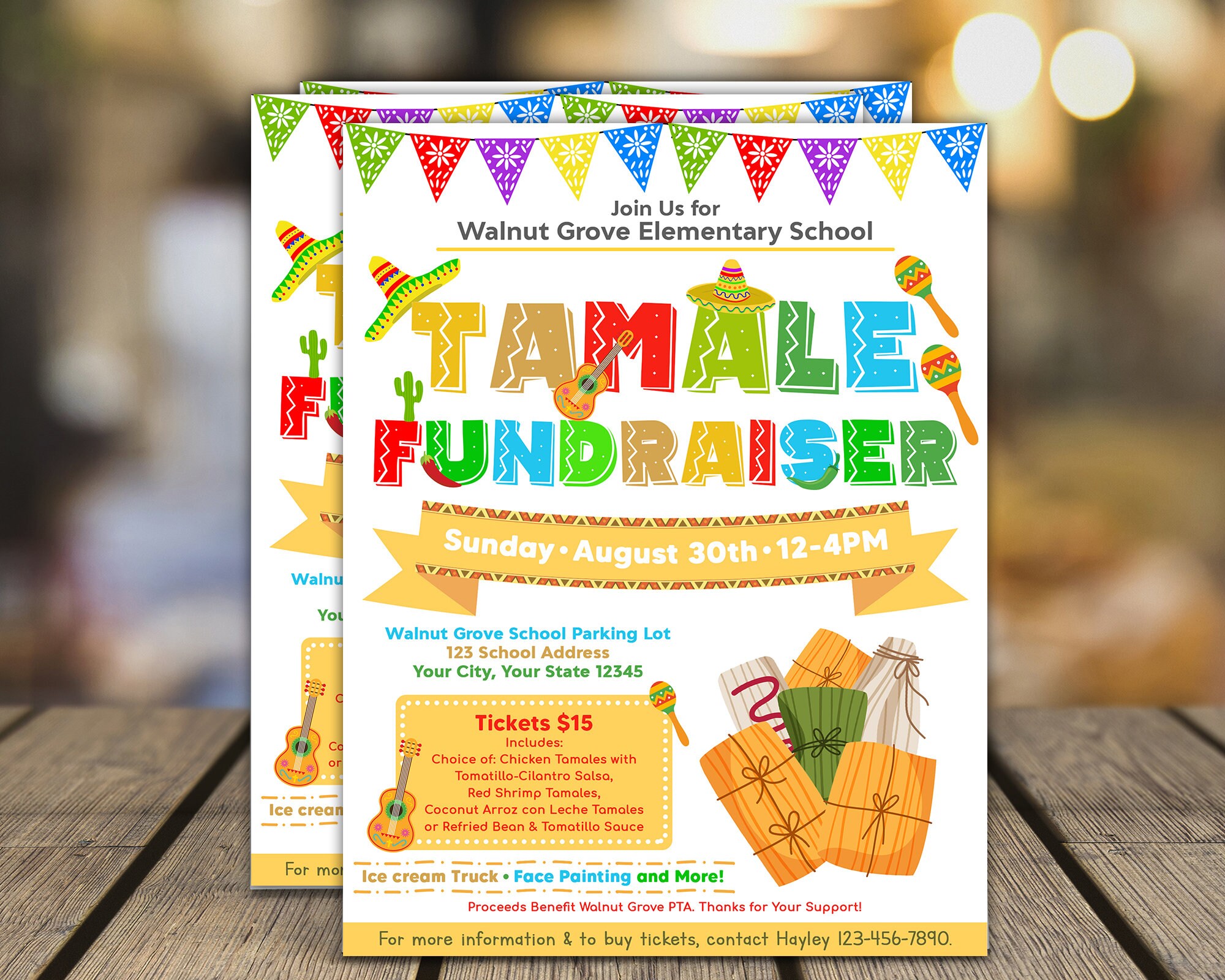 Editable Tamale Fundraiser Flyer, Nacho Average Mexican Food Taco ...
