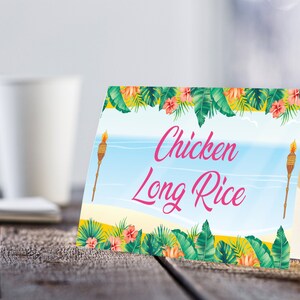 Luau Place Cards, Luau Food Labels, Hawaiian Food Labels, Luau Buffet ...
