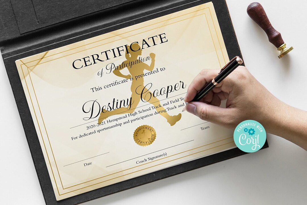 Editable Girls Cross Country Certificate Template, Girls Cross Country ...