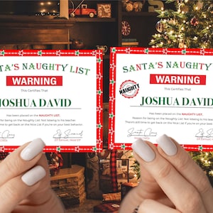 Printable Mini Santa Naughty List Certificate, Naughty List Warning ...