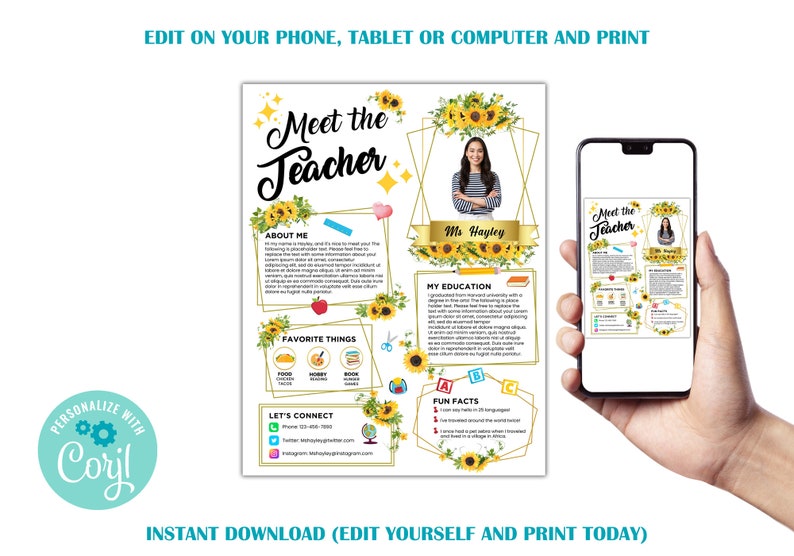 Editable Meet the Teacher Template Meet the Teacher Letter - Etsy