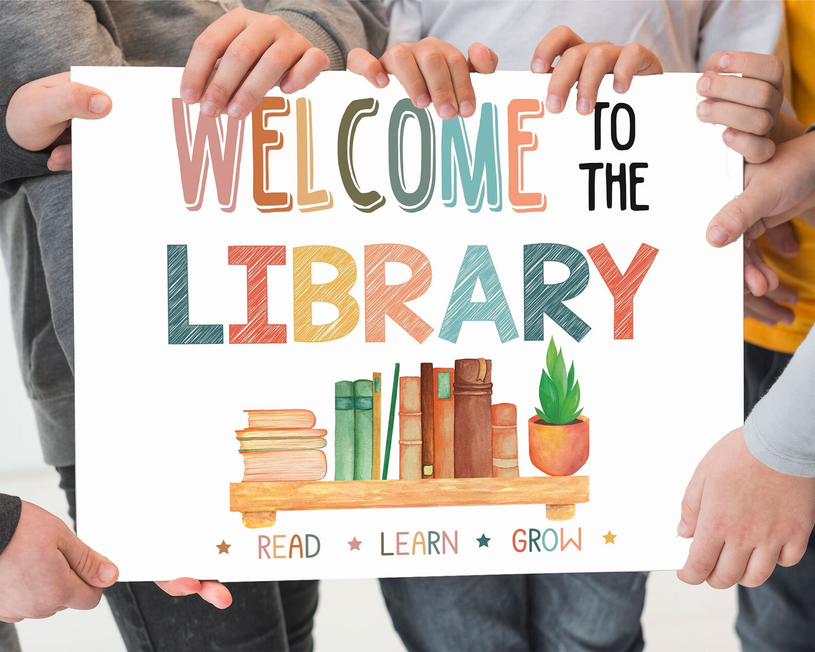 Printable Welcome Library School Sign PDF Classroom Decor - Etsy