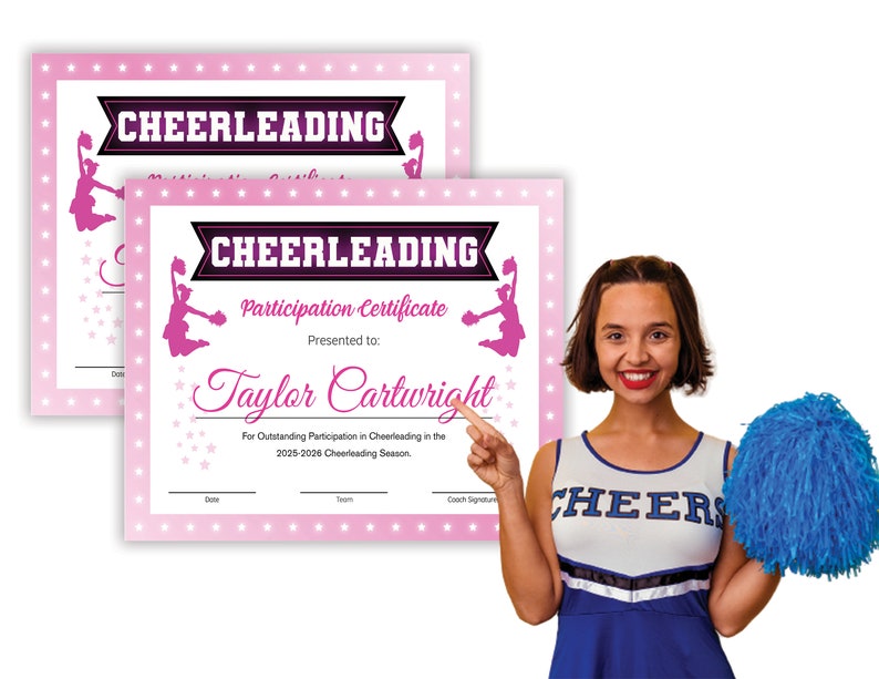 Editable Cheer Certificates Download Set of 4 Bundle - Etsy