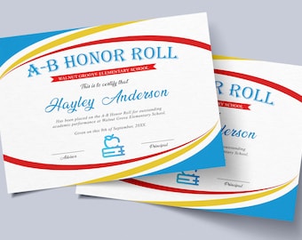 Certificate of Completion AB Honor Role Black AB Honor Roll - Etsy