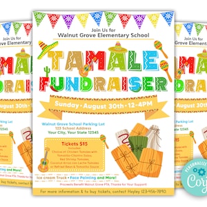 Editable Tamale Fundraiser Flyer, Nacho Average Mexican Food Taco ...