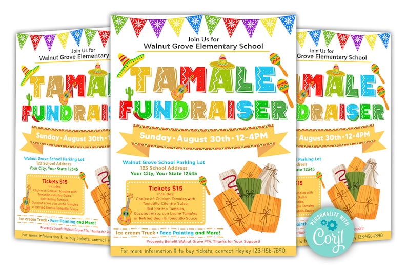 Editable Tamale Fundraiser Flyer, Nacho Average Mexican Food Taco ...
