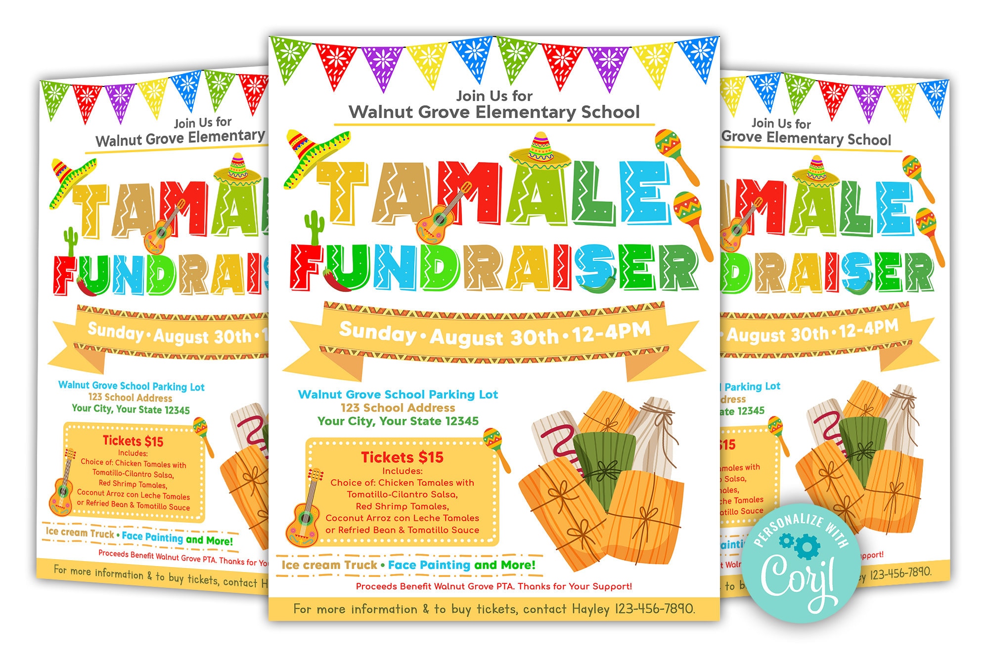 Editable Tamale Fundraiser Flyer, Nacho Average Mexican Food Taco ...