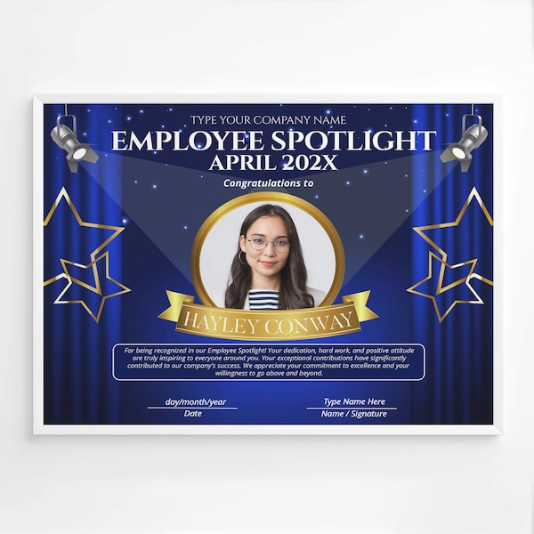 Employee Spotlight Editable Template - Etsy